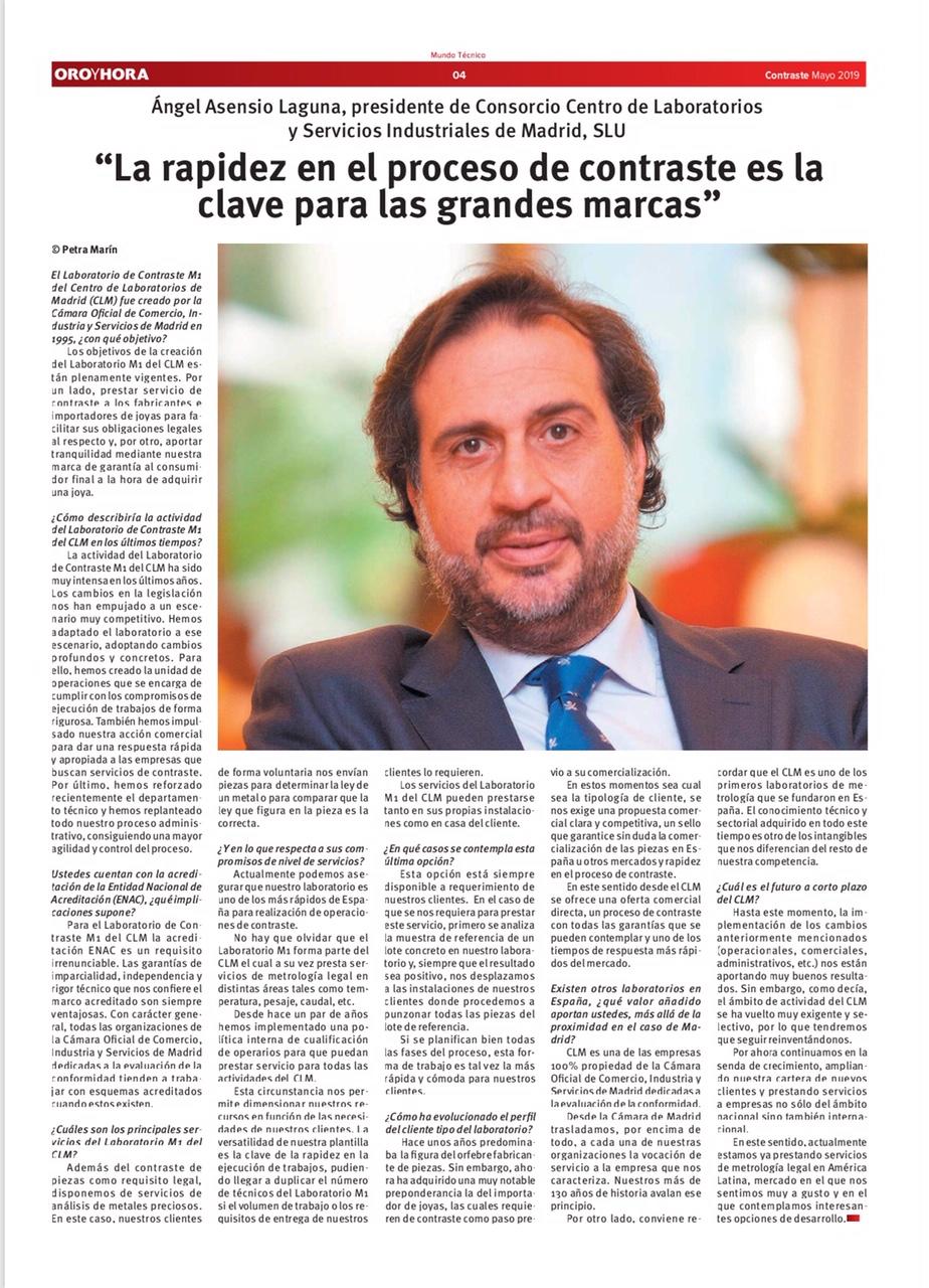 Entrevista a CLM en la revista Contraste » Cámara Laboratorios Metrología